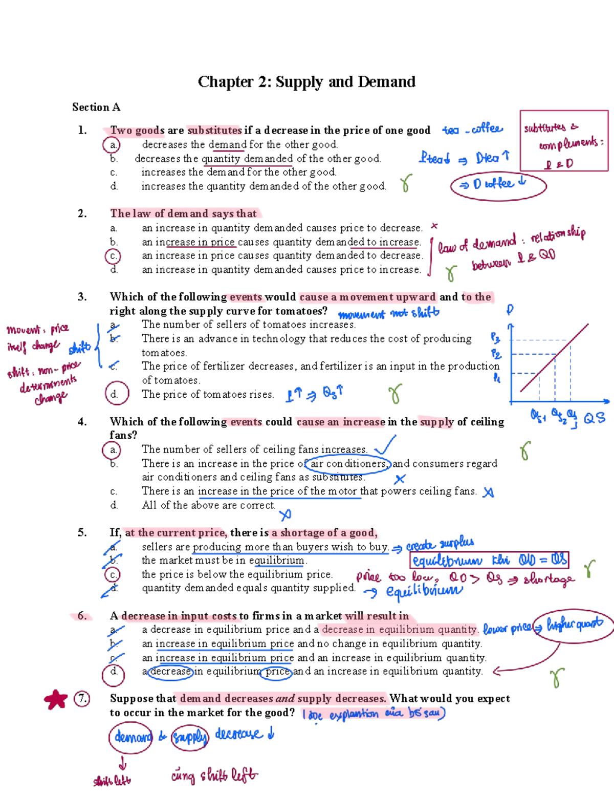 Exercise - Chap 2 - Bài tập chương 2 vi mô - Chapter 2: Supply and ...