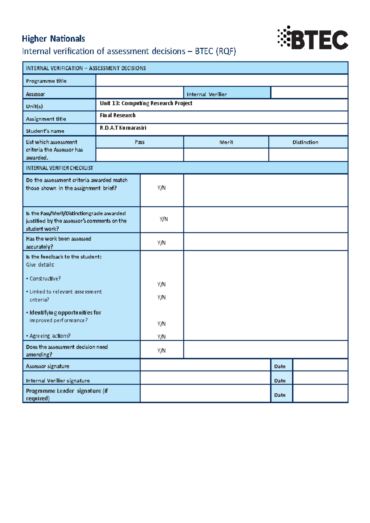 Computing research project HND in computing - Higher Nationals Internal ...