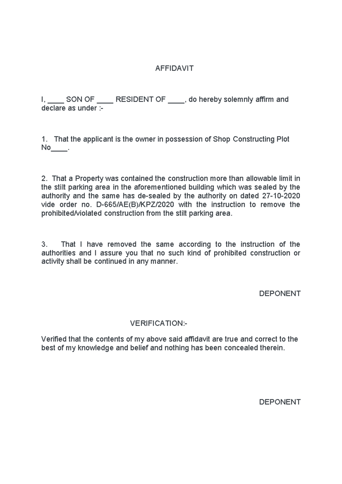 Affidavit for Desealing - Techcafe Retail Pvt. Ltd. Response - Studocu