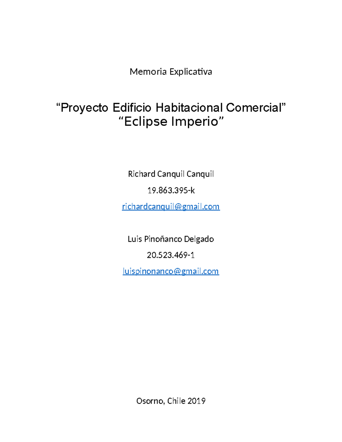 Memoria explicativa edificio eclipse imp - Memoria Explicativa “Proyecto Edificio Habitacional ...
