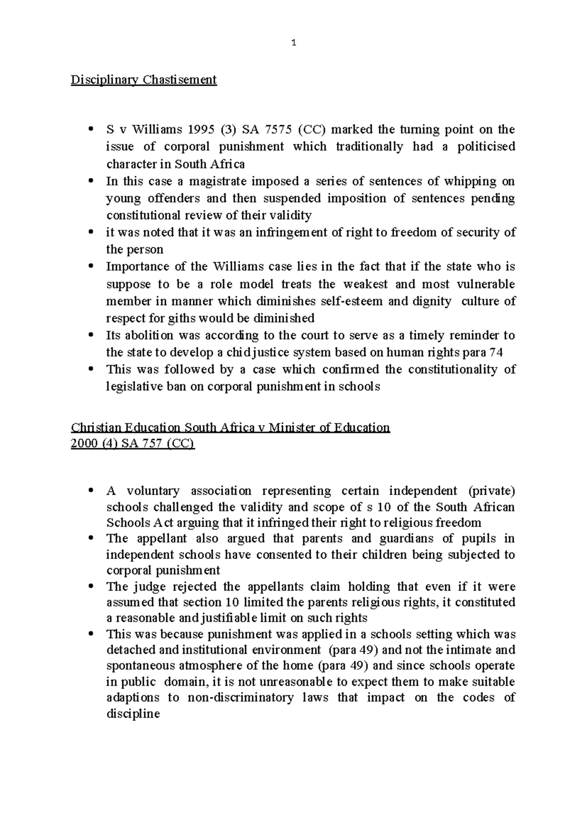 Disciplinary Chastisement: Key Cases on Corporal Punishment in SA Law ...