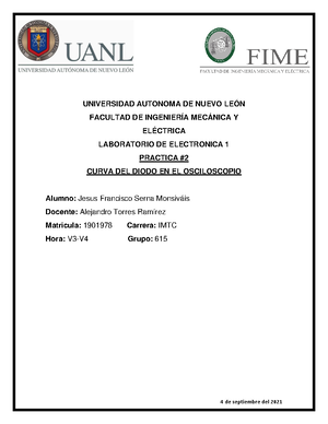 Practica 4 - Laboratorio Maquinas Electricas FIME - UNIVERSIDAD AUTONOMA DE NUEVO LEON FACULTAD ...