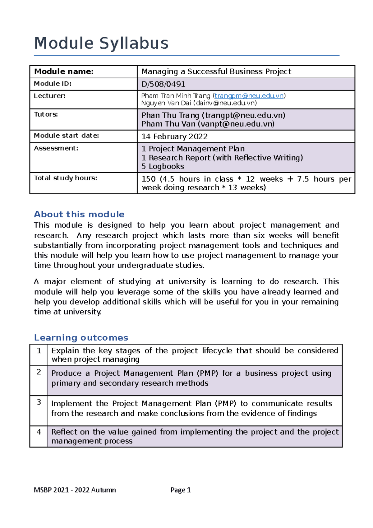 Course Syllabus MSBP 2022-2023 Sem 1 (v1)docx - Marketing Essential ...