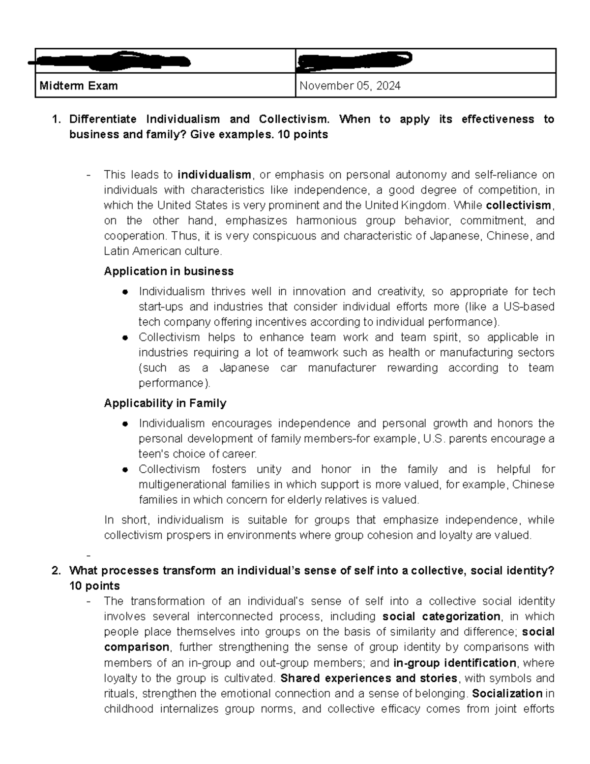 Midterm EXAM - for Group dynamics - Clemente, Angelie Dane O. APY_3104 - PSY5C Midterm Exam ...