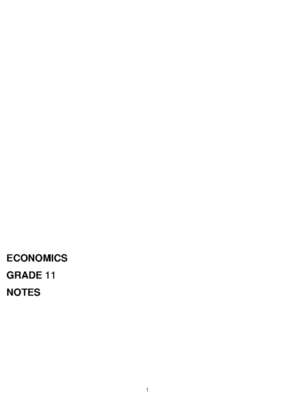 Grade 11 Economics Notes: Income Elasticity & Cost Analysis - Studocu