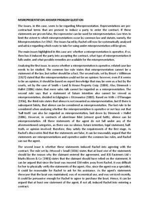 (DISTINCTION) IRAC analysis sample question on Offer and Acceptance - Offer & Acceptance Problem ...