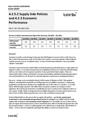 Economics - A1 - AS Level - Sixth Form (A Levels) - Studocu