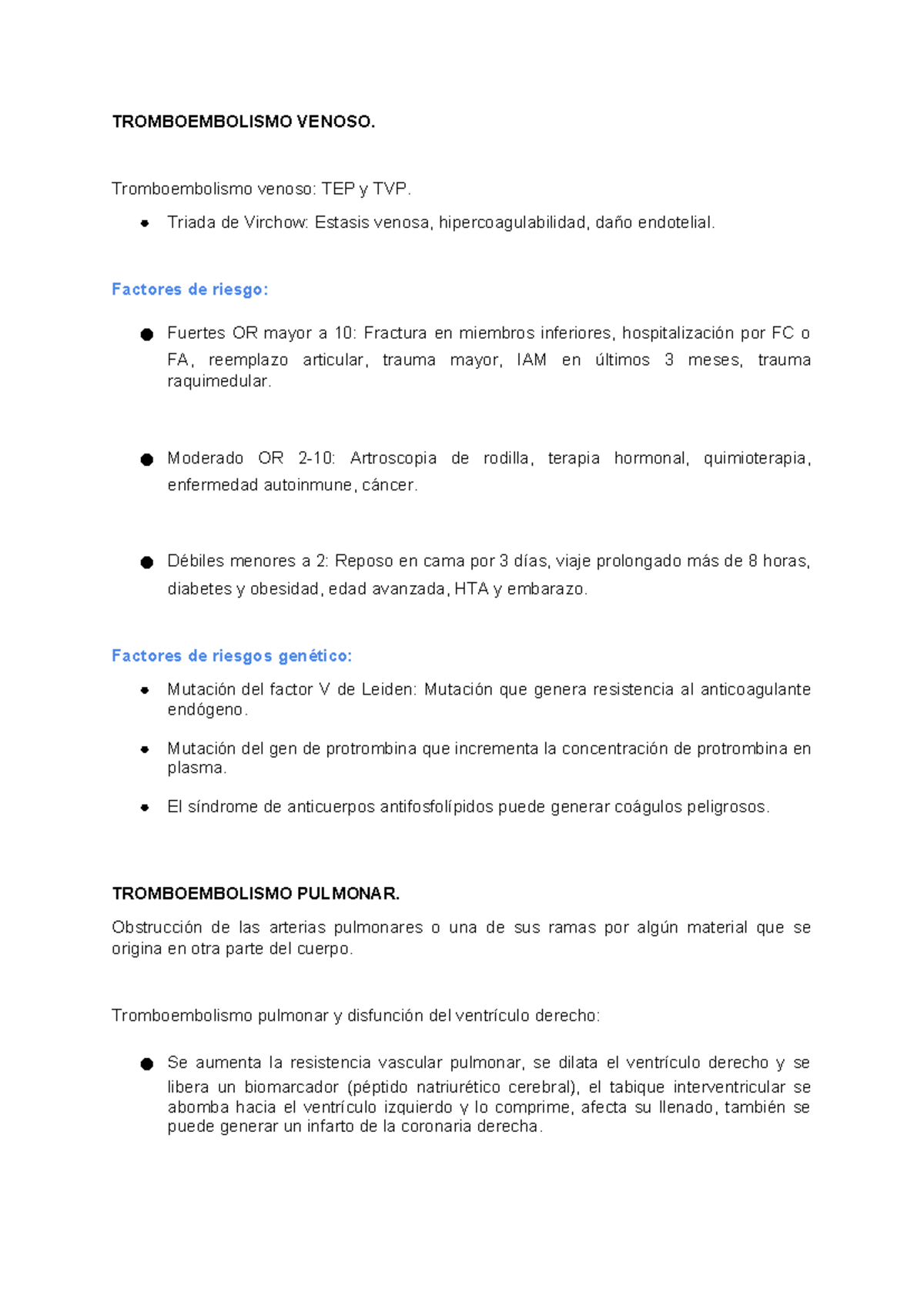 TEP - TVP - Apuntes de TEP y TVP - TROMBOEMBOLISMO VENOSO ...