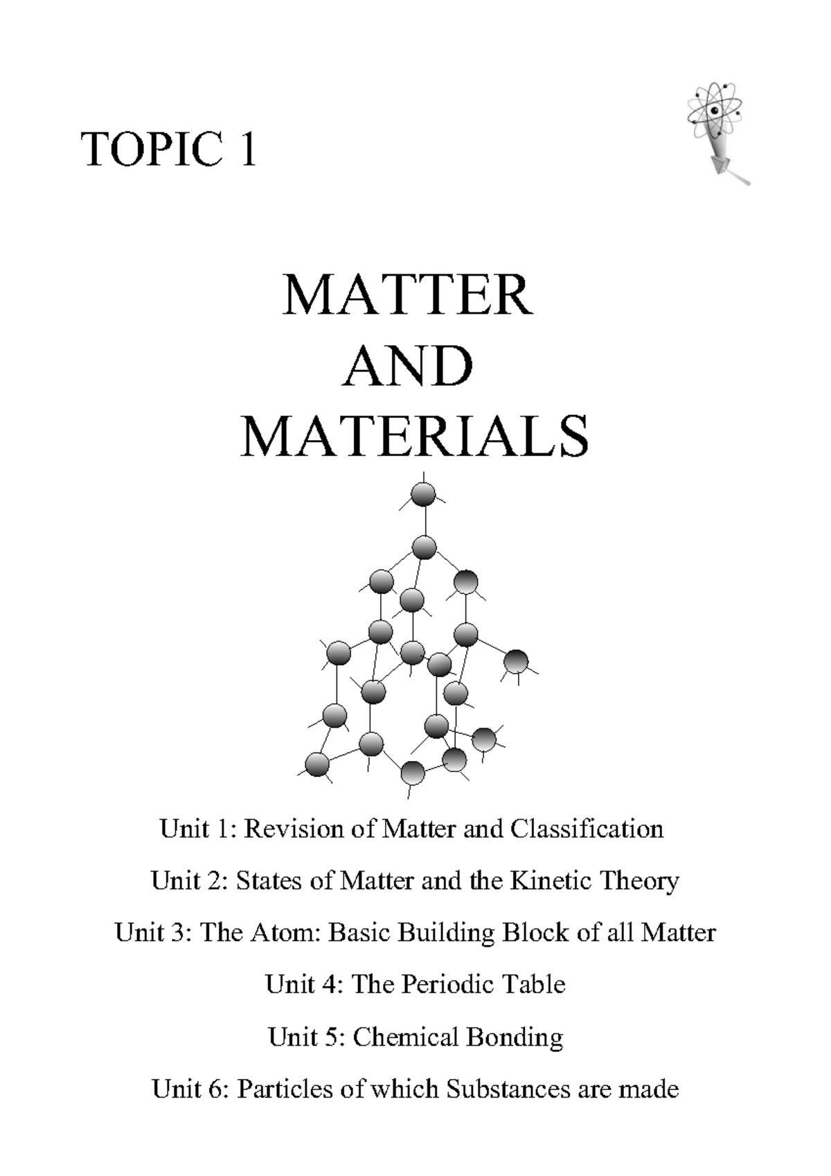 Grade 10.1 Matter - Comprehensive Revision Worksheet on Matter and ...