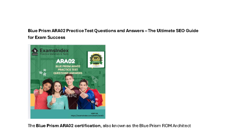 Blue Prism ARA02 Practice Test Questions and Answers - As organizations ...