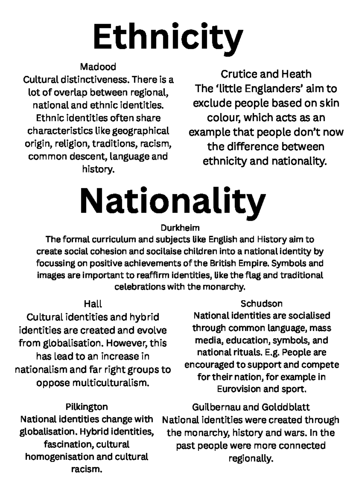 Cultural Distinctiveness and Identity: Ethnicity Insights Poster - Studocu