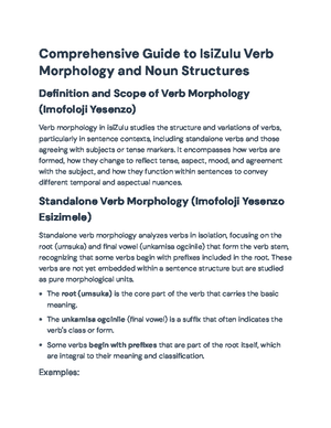 [Solved] Siyini isiphawulo nezibonelo zakhona - IsiZulu: Introduction ...