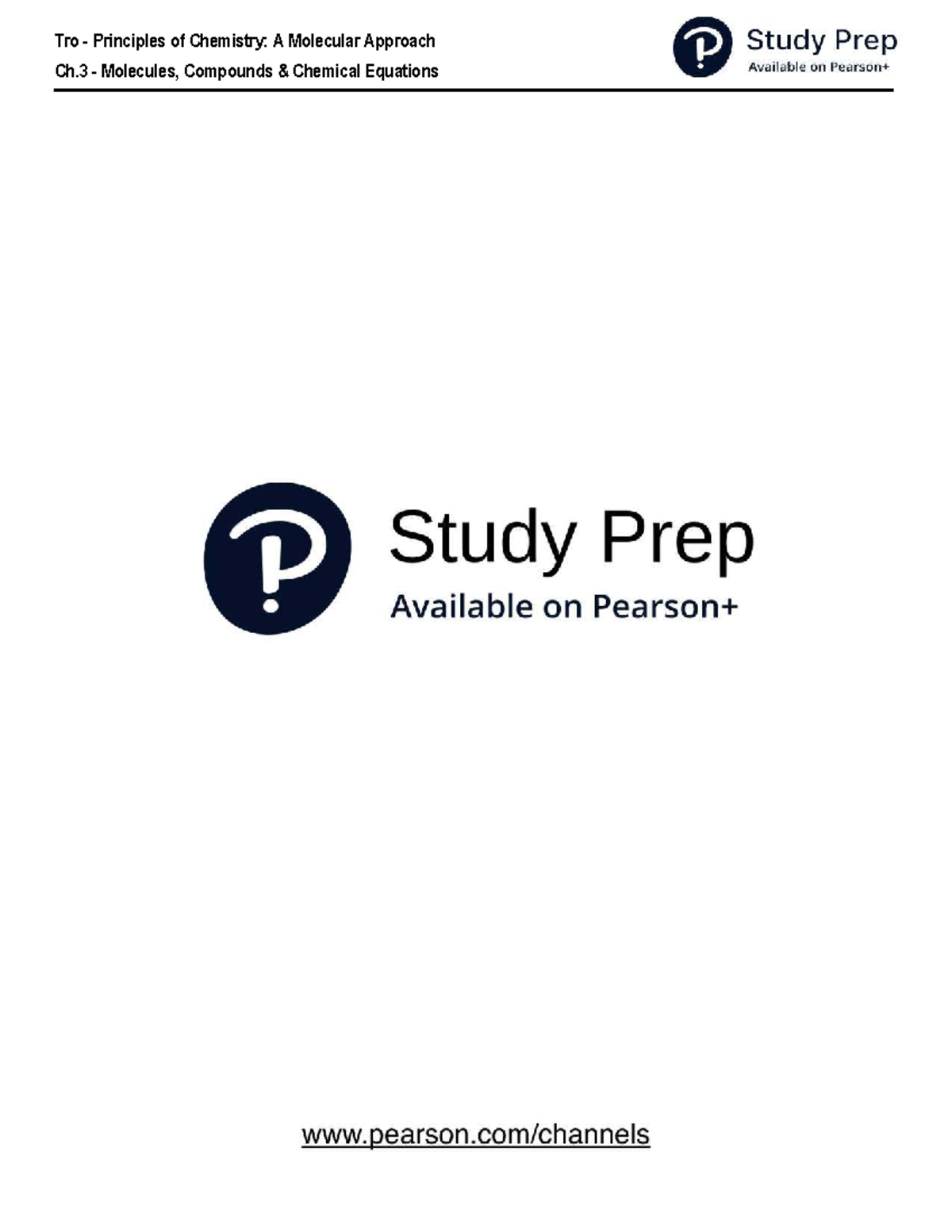 PEARSON+ CHEM1300 NOTES: Ch. 3 Molecules, Compounds & Equations - Studocu