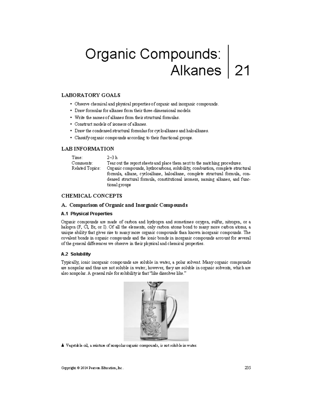 Organic Compounds: Alkanes - Chapter 21 Laboratory Manual - Studocu