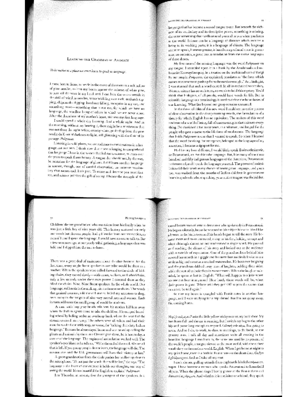 R1A: Exploring the Grammar of Animacy in Indigenous Languages - Studocu