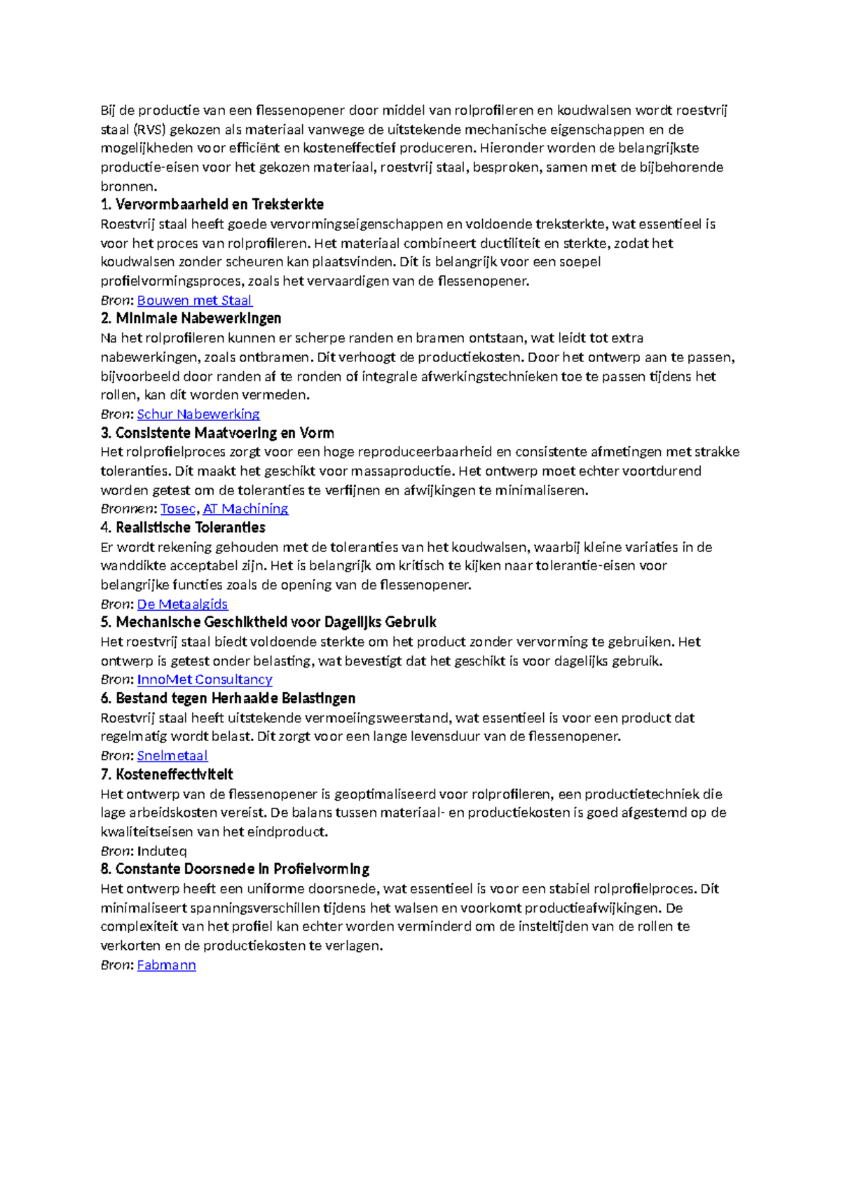 Verslag over de Productie van een Flessenopener: Materiaal & Proces ...