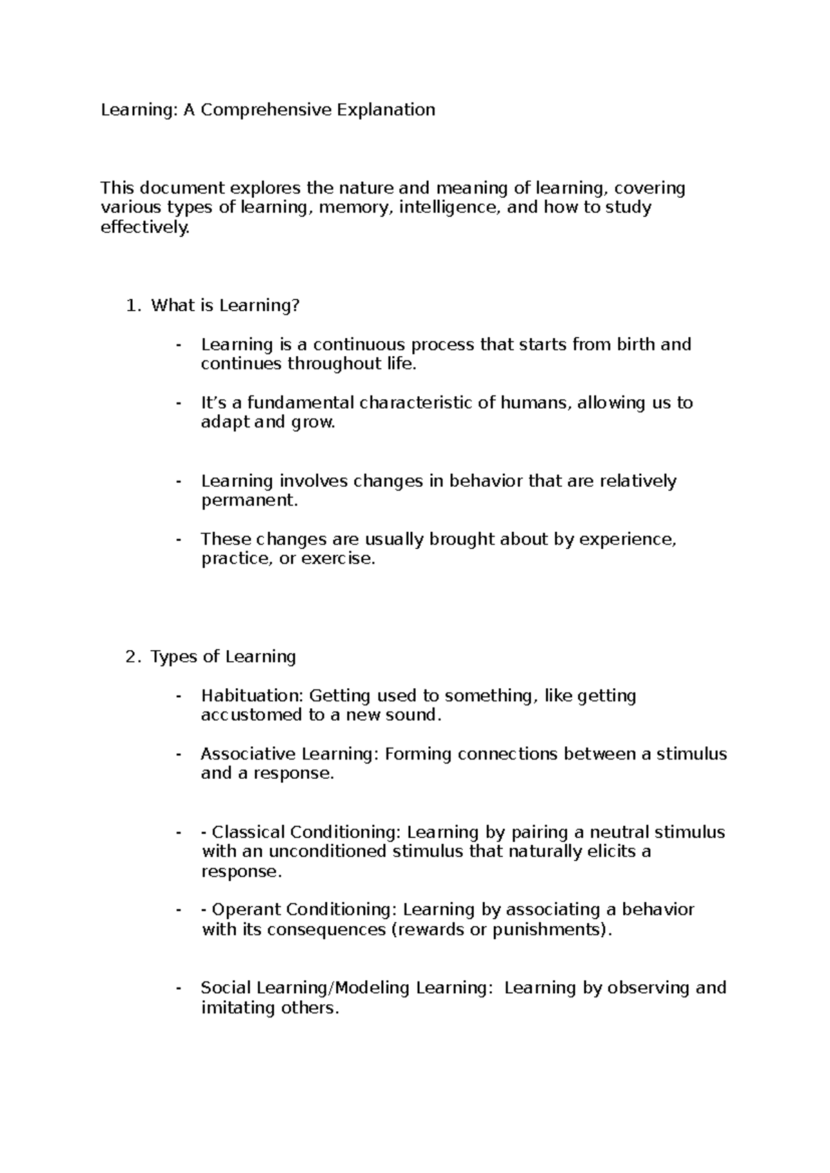 Learning (introduction to psychology) - Learning: A Comprehensive ...