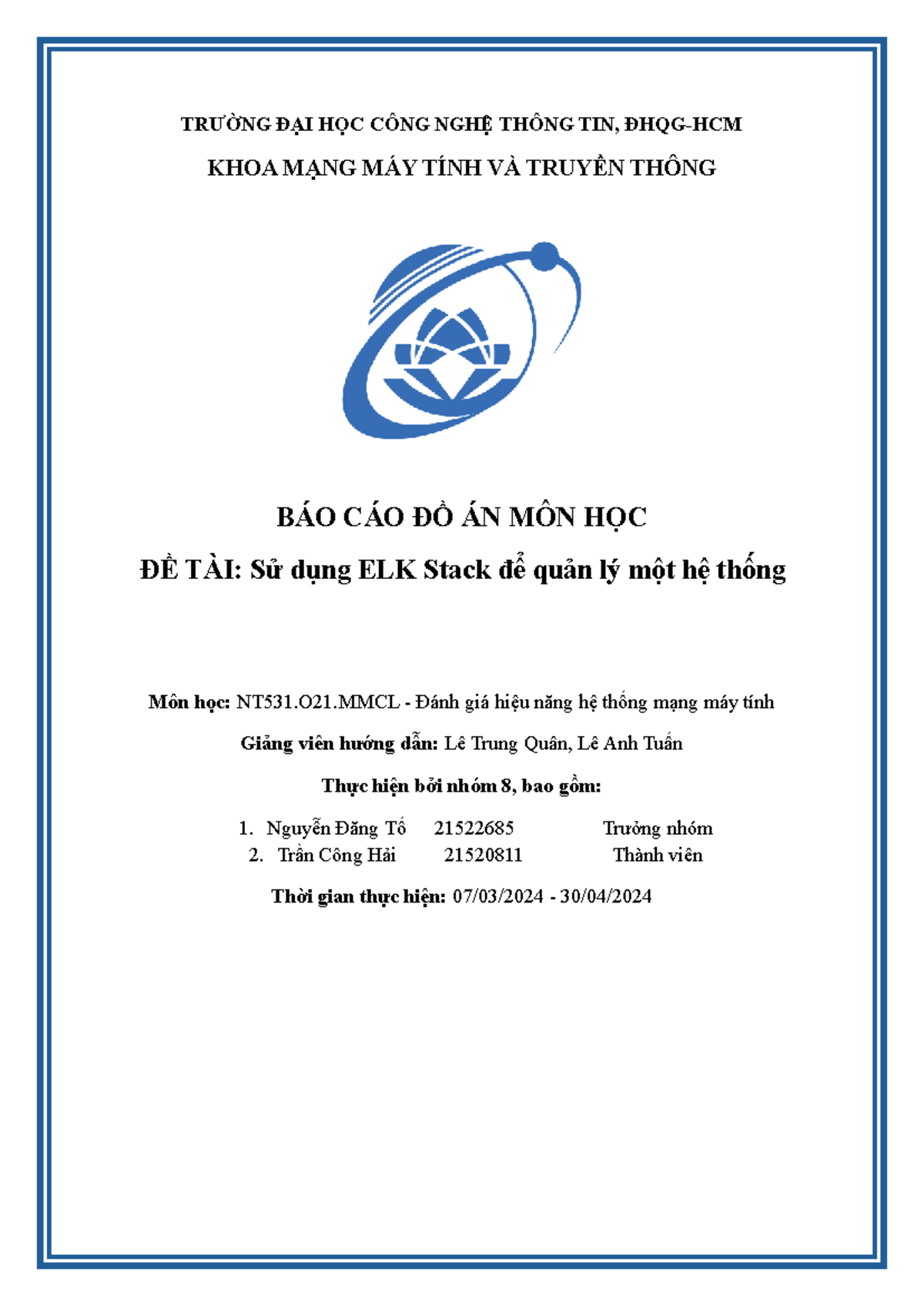 Báo cáo Đồ án NT531.O21.MMCL: Đánh giá hiệu năng hệ thống mạng máy tính ...