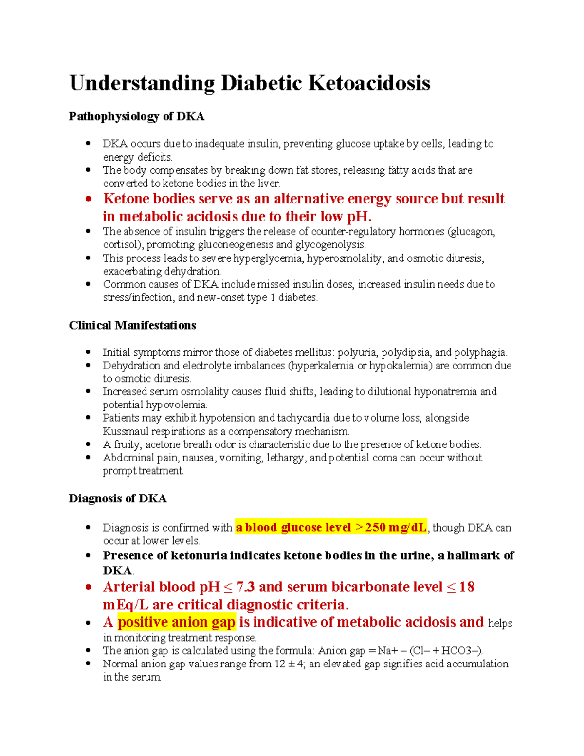 Understanding Diabetic Ketoacidosis: Pathophysiology, Symptoms ...