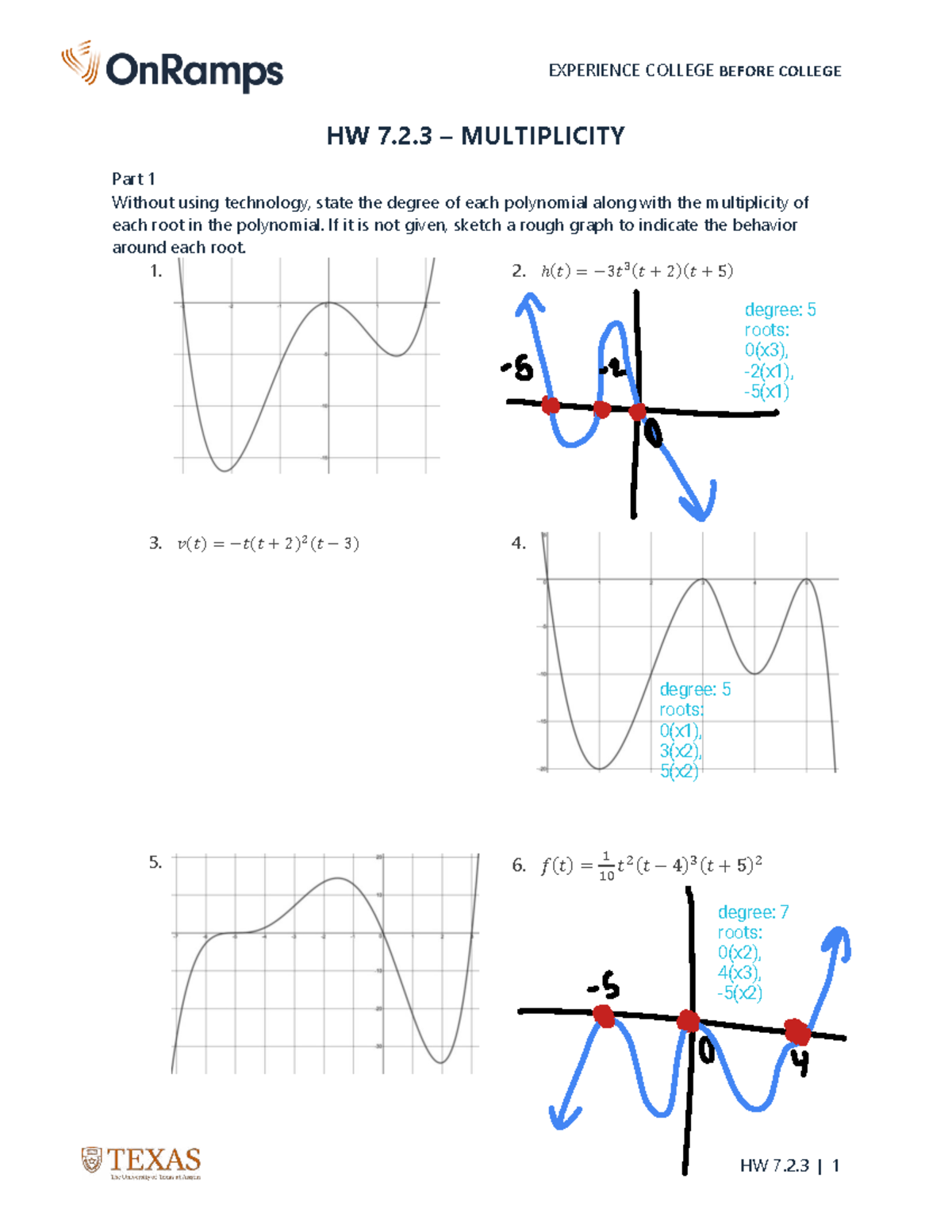 HW 7.2.3 - Polynomial Degree & Root Multiplicity Analysis - Studocu