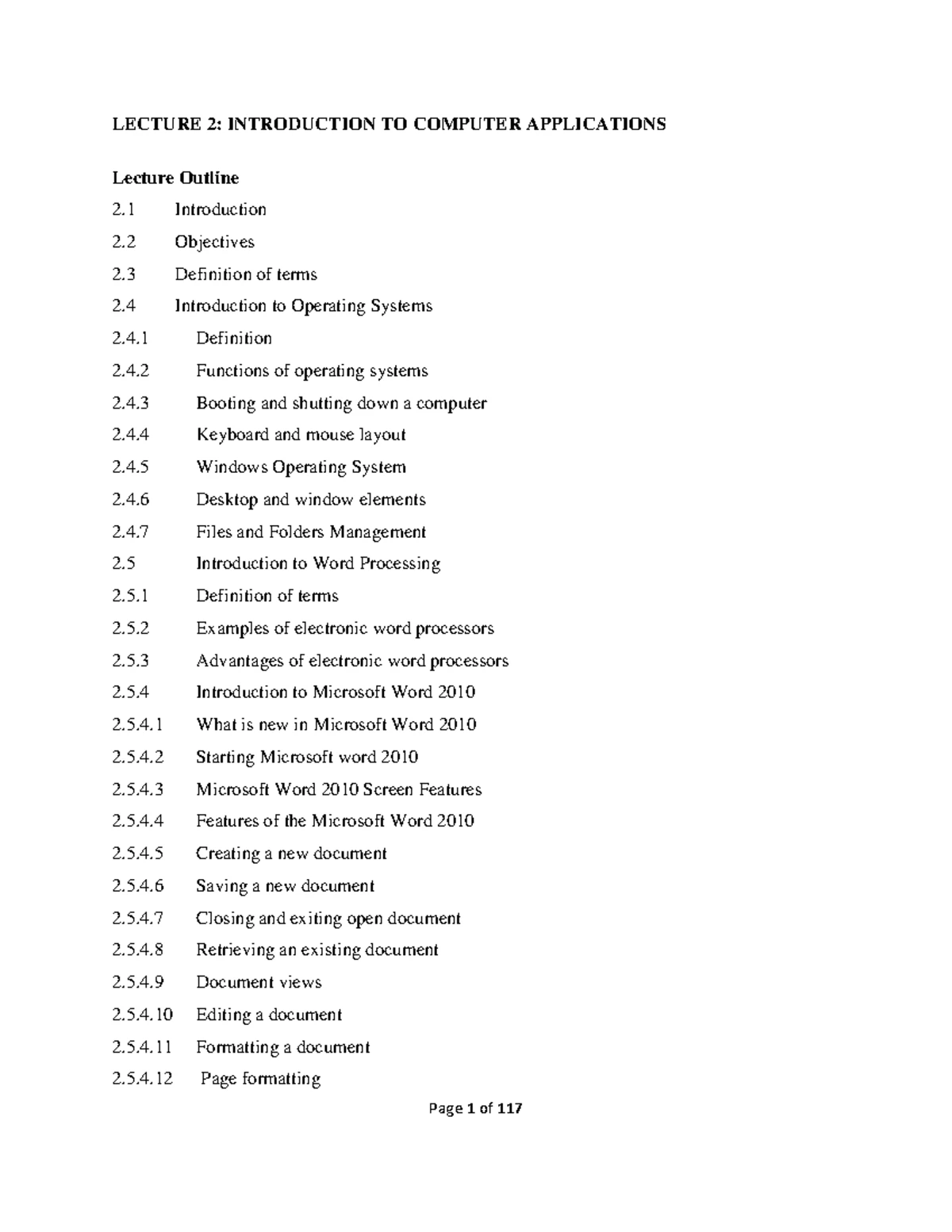 Ms word 1 - Lecture notes 1,2,3,4 - Assignment Ms Word tools and there ...