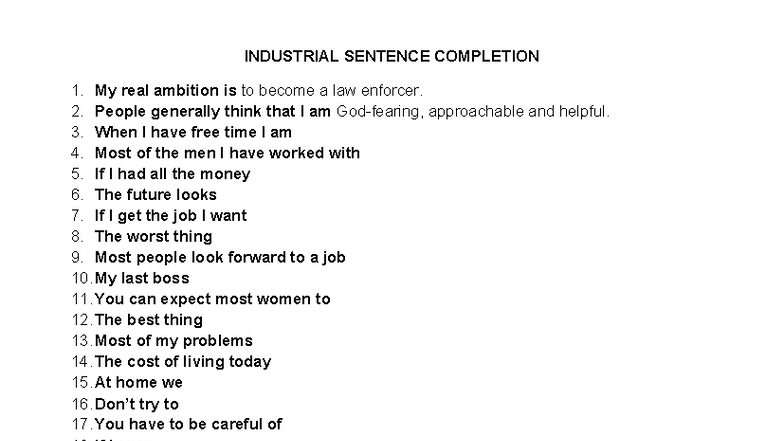 Sentence Completion for Neuro Exam: Insights and Reflections - Studocu