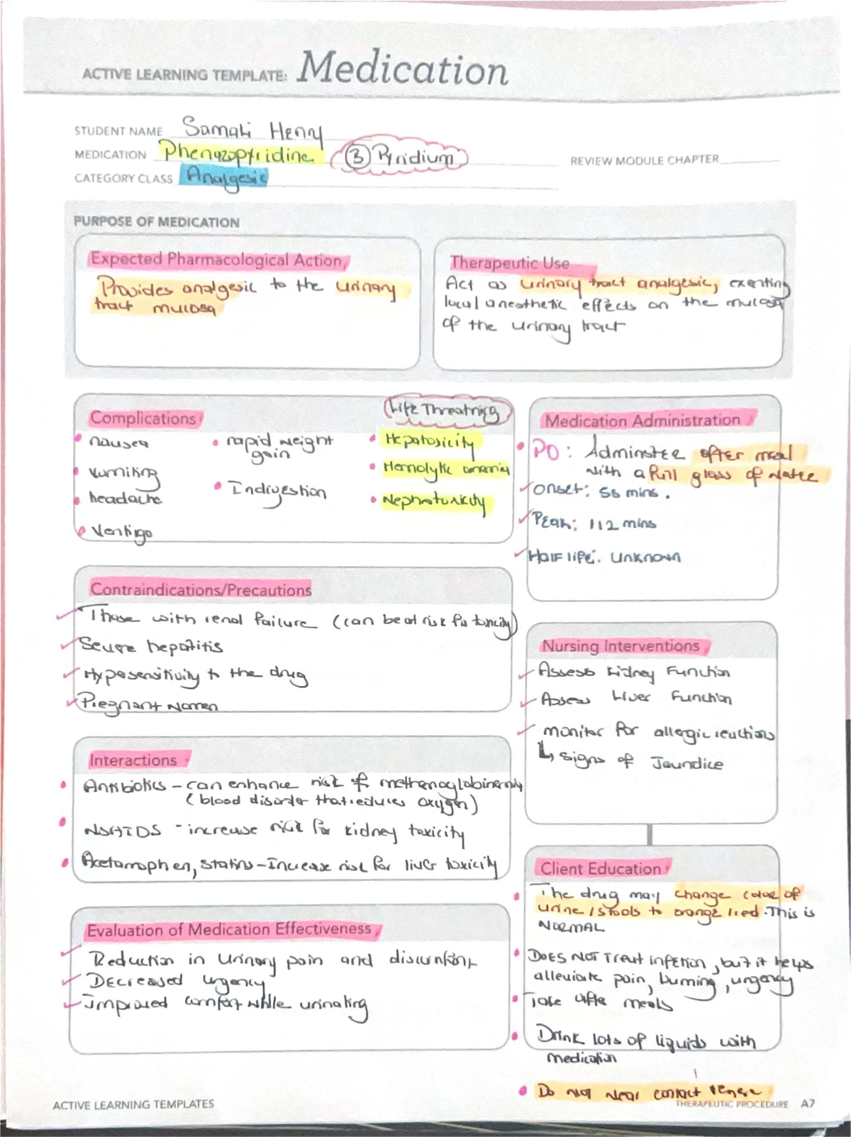 Active Learning Template: Medication Drug Card for Famosemide B (Loop ...
