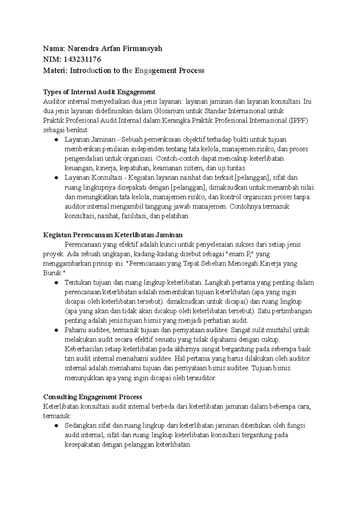 RMK Internal Audit TM 11: Introduction to Engagement Process & Types ...