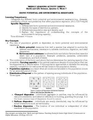 Earth & Life Science Q1: Module 6 Overview and Key Concepts - Studocu