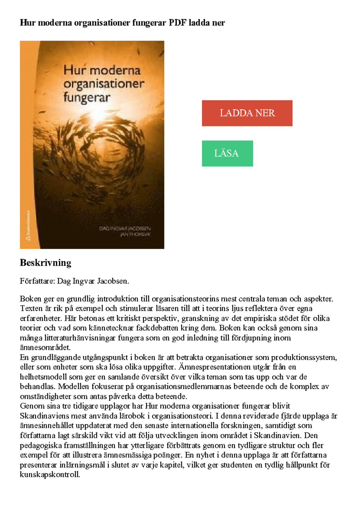 Hur moderna organisationer fungerar - Introduktion till teori och ...