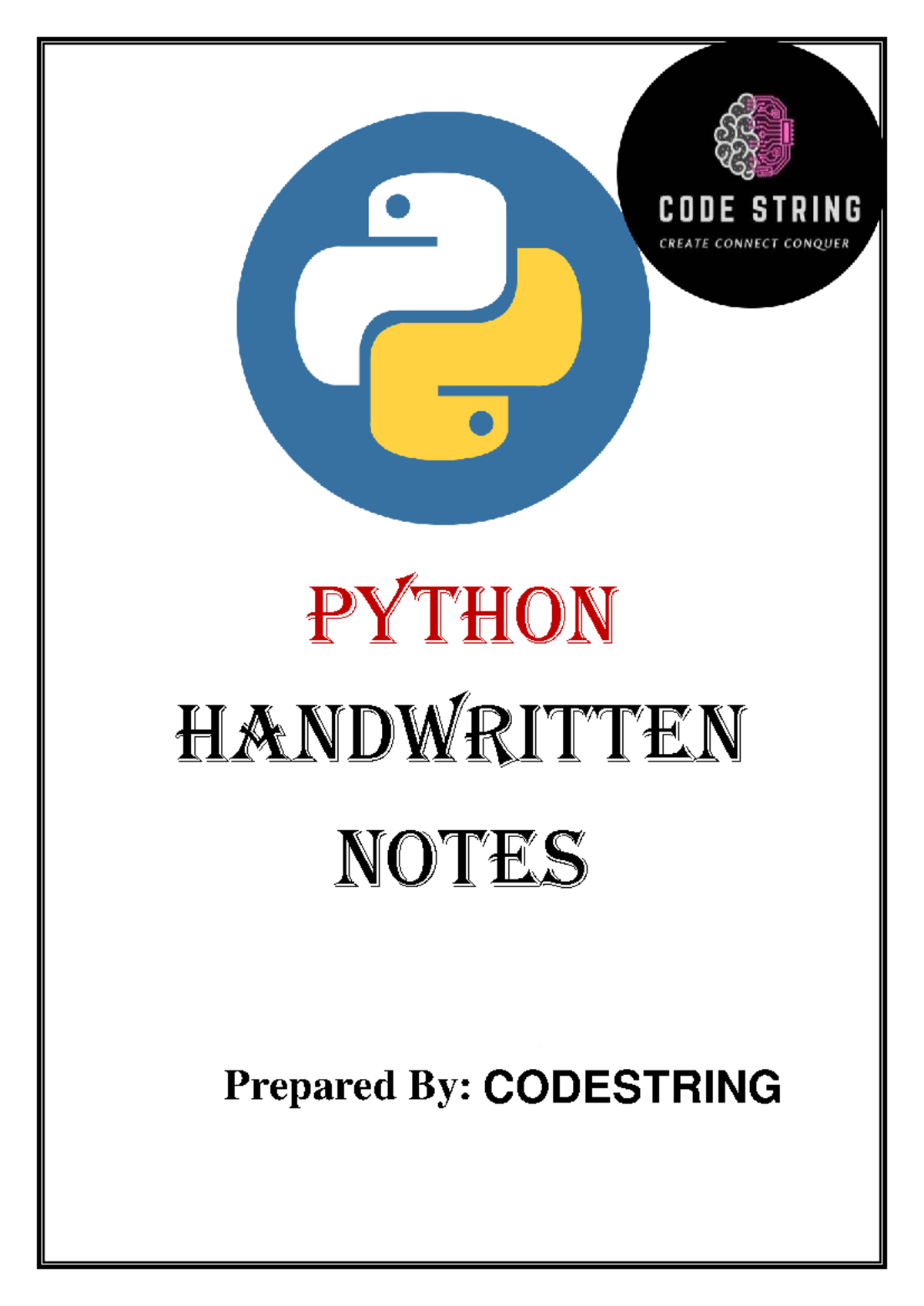 Python Programming Handwritten Notes: CODESTRING URBAN EDG3 - Studocu