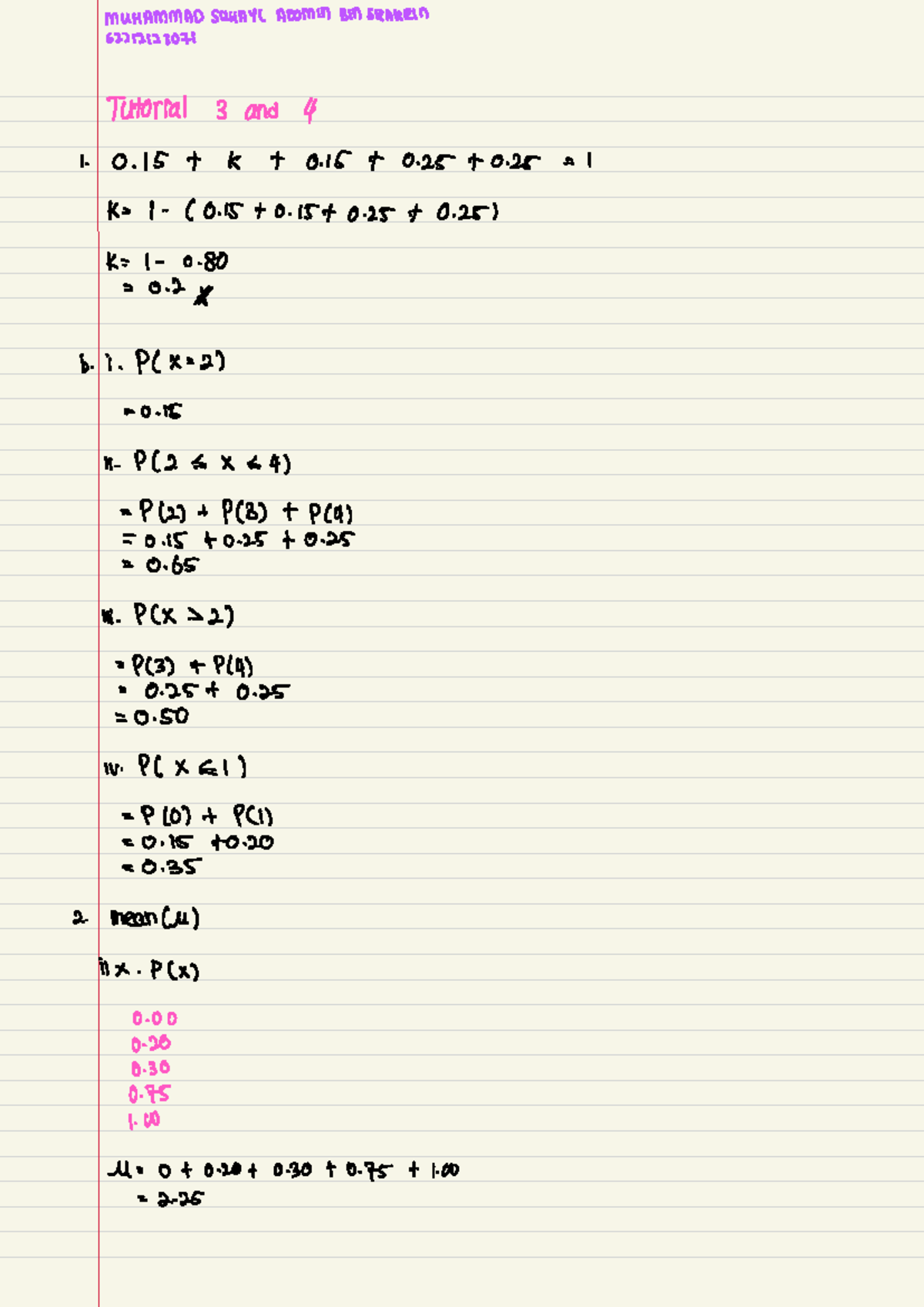 Business Statistics Tutorial Notes (Course Code: 62212123071) - Studocu