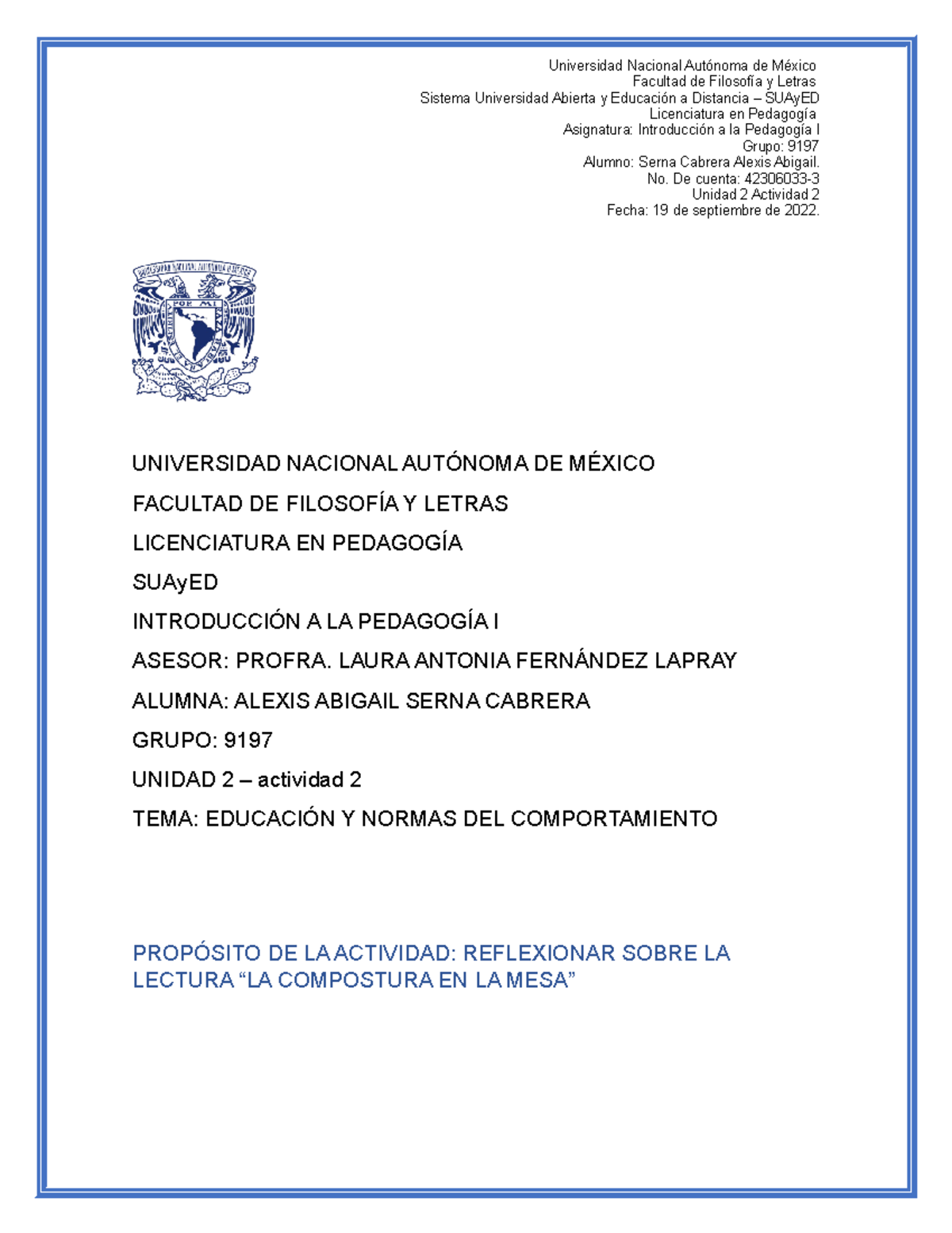 La Compostura en la Mesa: Reflexiones en Introducción a la Pedagogía I ...