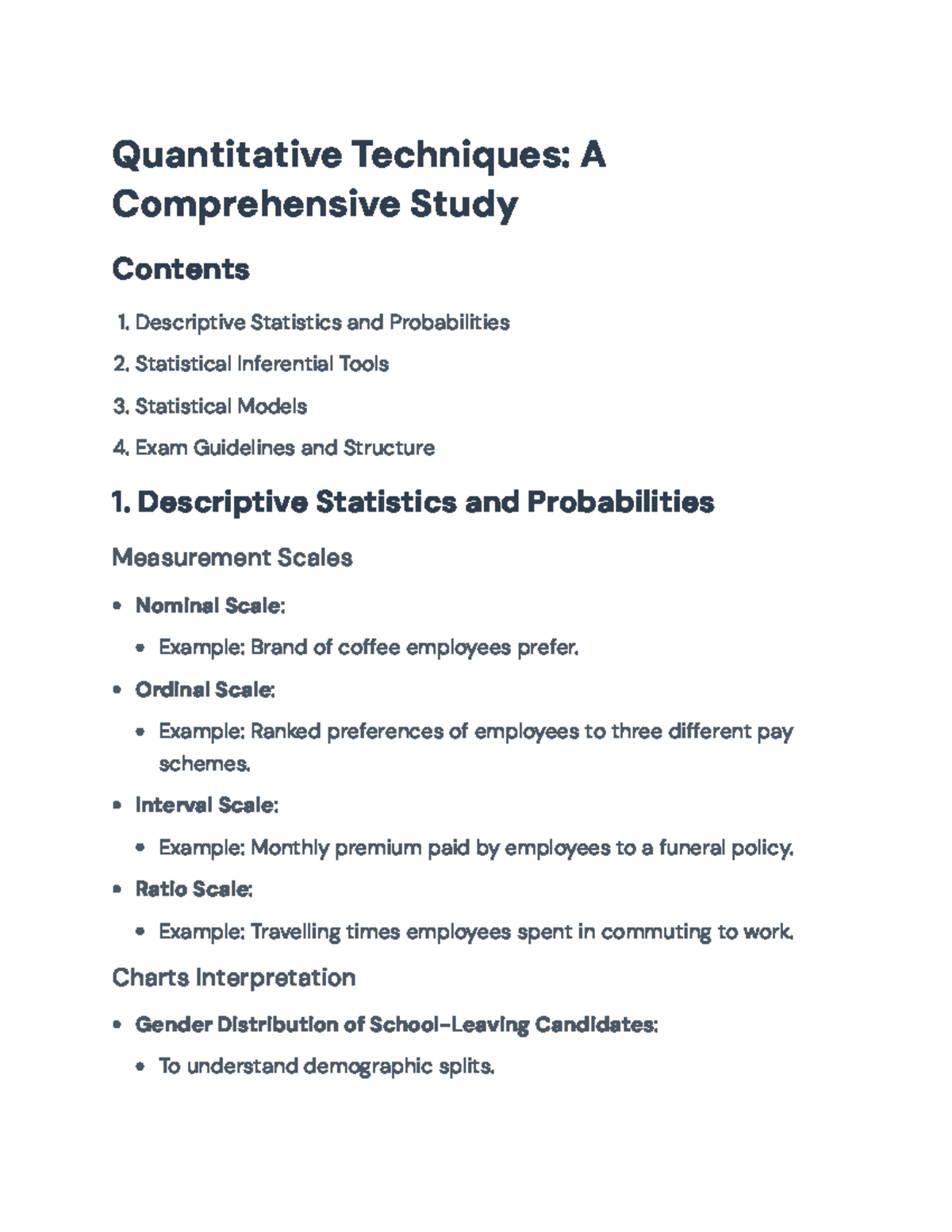 Quantitative Techniques Comprehensive Guide for Exam Preparation - Quantitative Techniques: A ...