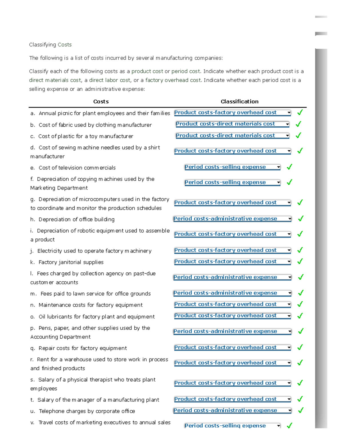 Acc202 Module 1-2: Classifying Product and Period Costs - Studocu