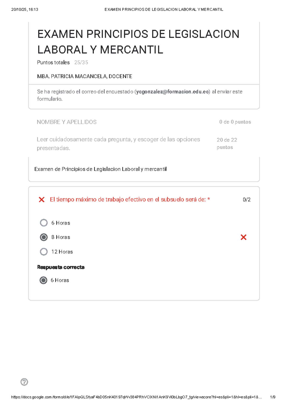 16:13 EXAMEN MBA: PRINCIPIOS DE LEGISLACION LABORAL Y MERCANTIL - Studocu