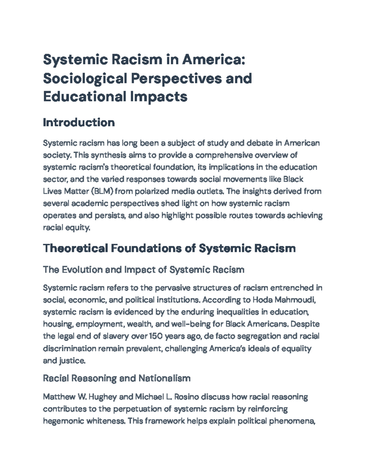 Systemic Racism in America: Sociological Insights & Educational Effects ...