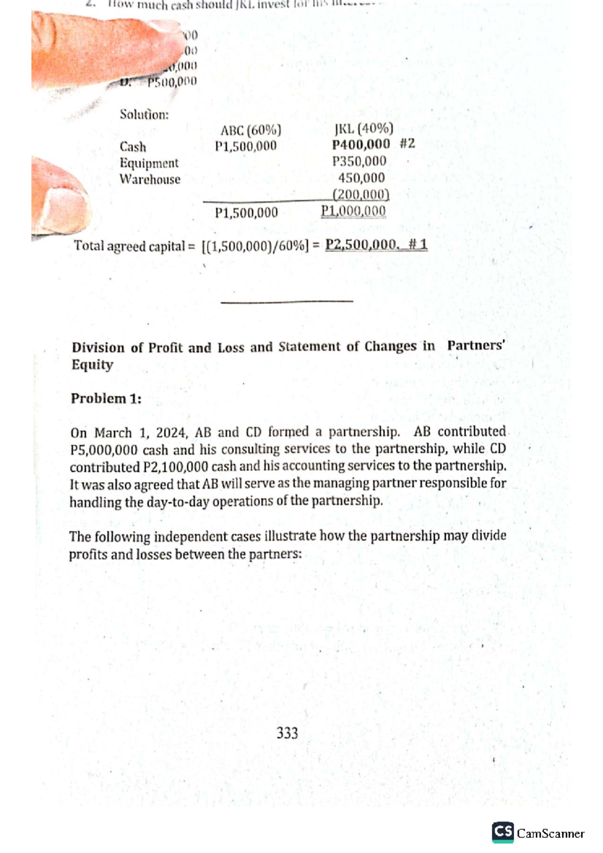 Partnership Accounting Cases: Profit & Loss Sharing Analysis (CS) - Studocu