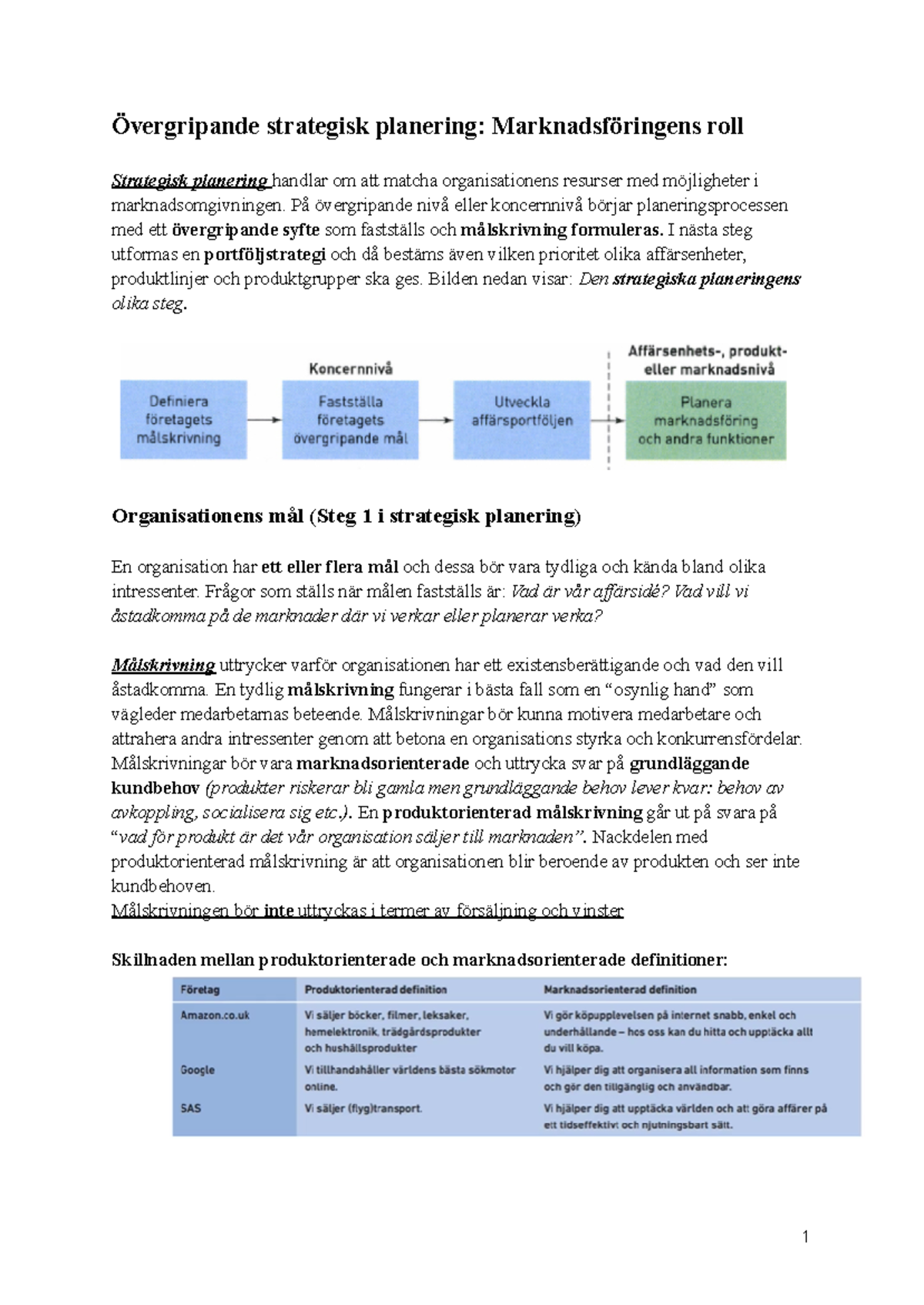Kap 2 Marknadsföringsstrategi - Övergripande strategisk planering ...
