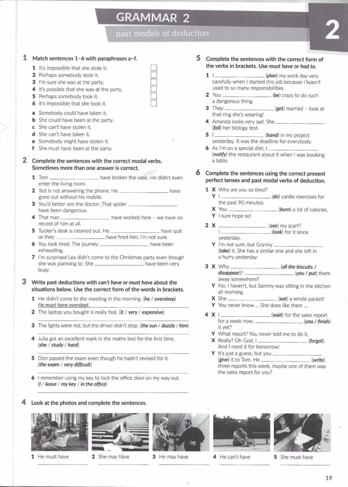 GRAMMAR 2: Past Modals of Deduction Exercises and Answers - Studocu