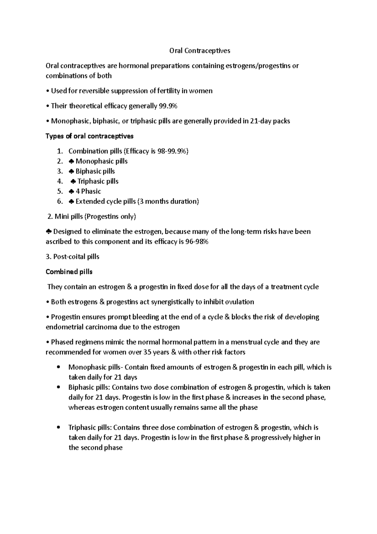OC Types and Effects: A Comprehensive Overview on Oral Contraceptives ...