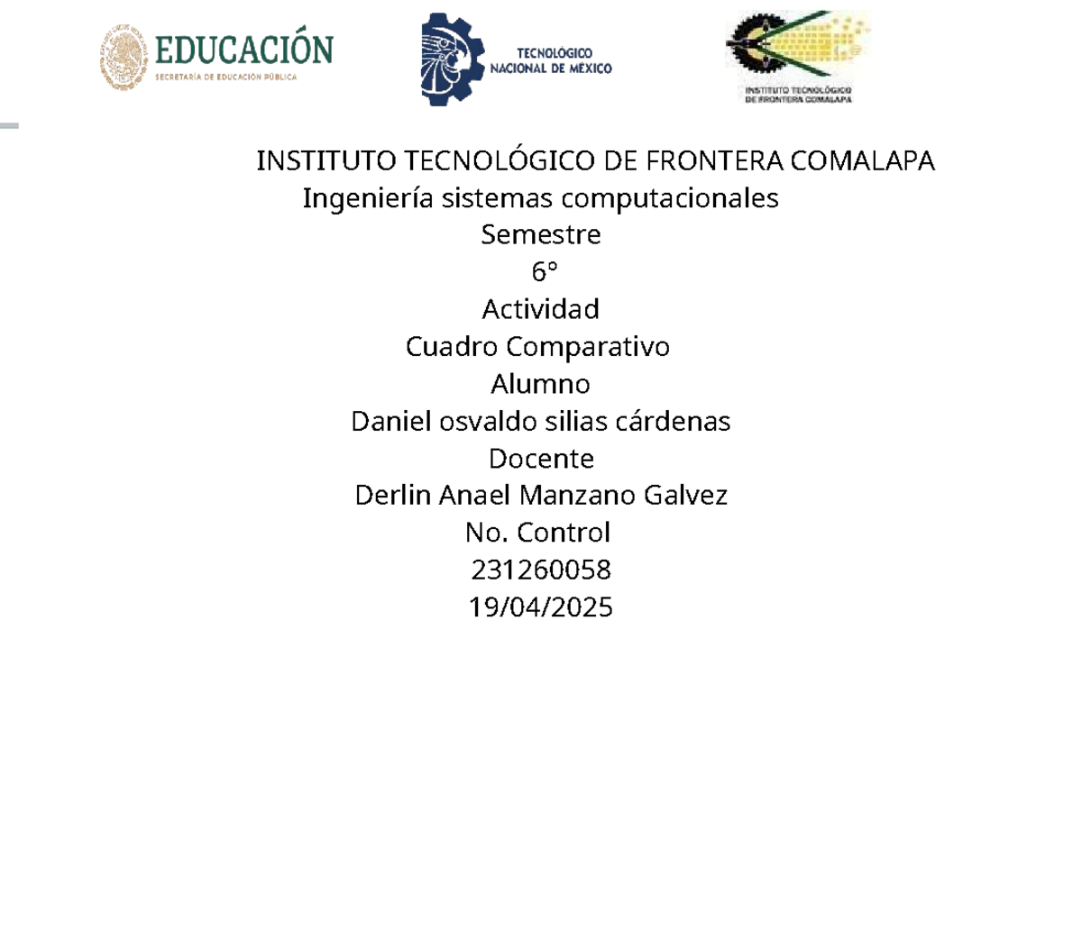 Cuadro Comparativo de Señales - Act 1.2 DOSC 6to ISC - Studocu