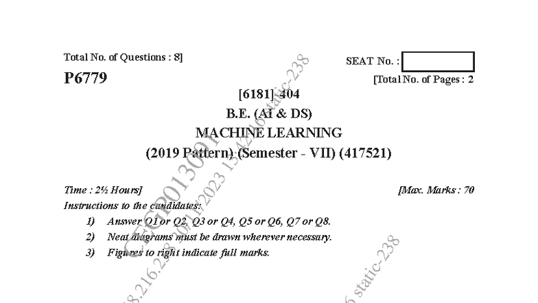 ML End Sem Exam Notes - B.E. (AI DS) (417521) - Studocu