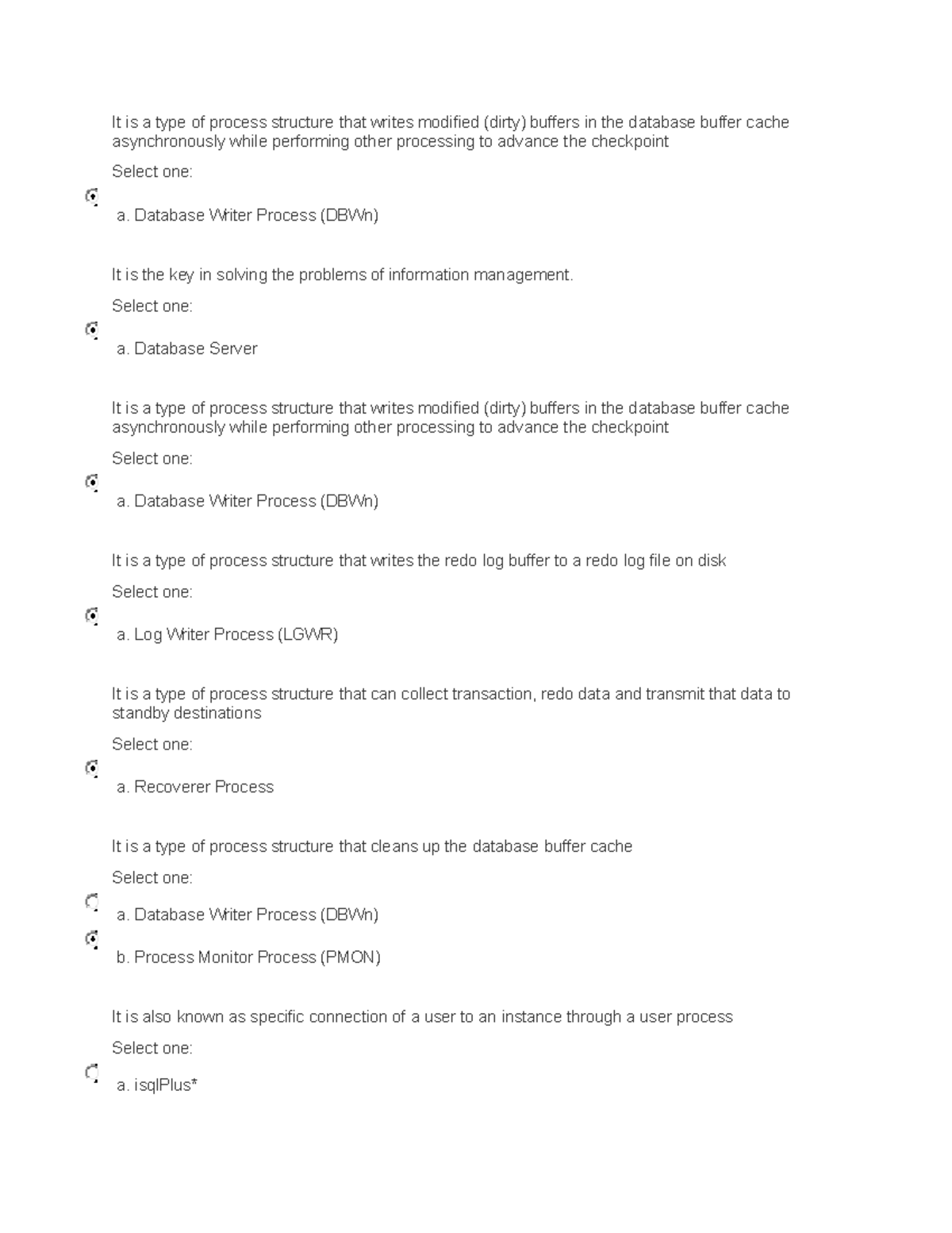 DBM-2 Database Structures and Processes Overview Quiz - Studocu