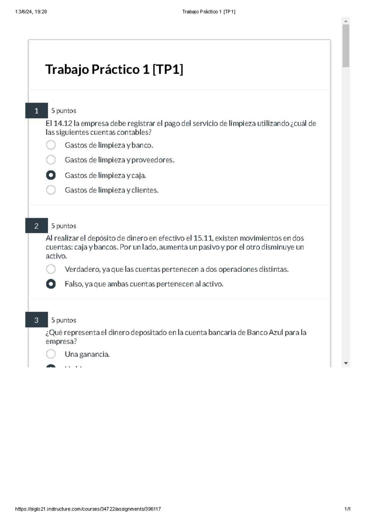 TP1: Contabilidad Básica y Gestión - Ejercicios y Respuestas - Studocu