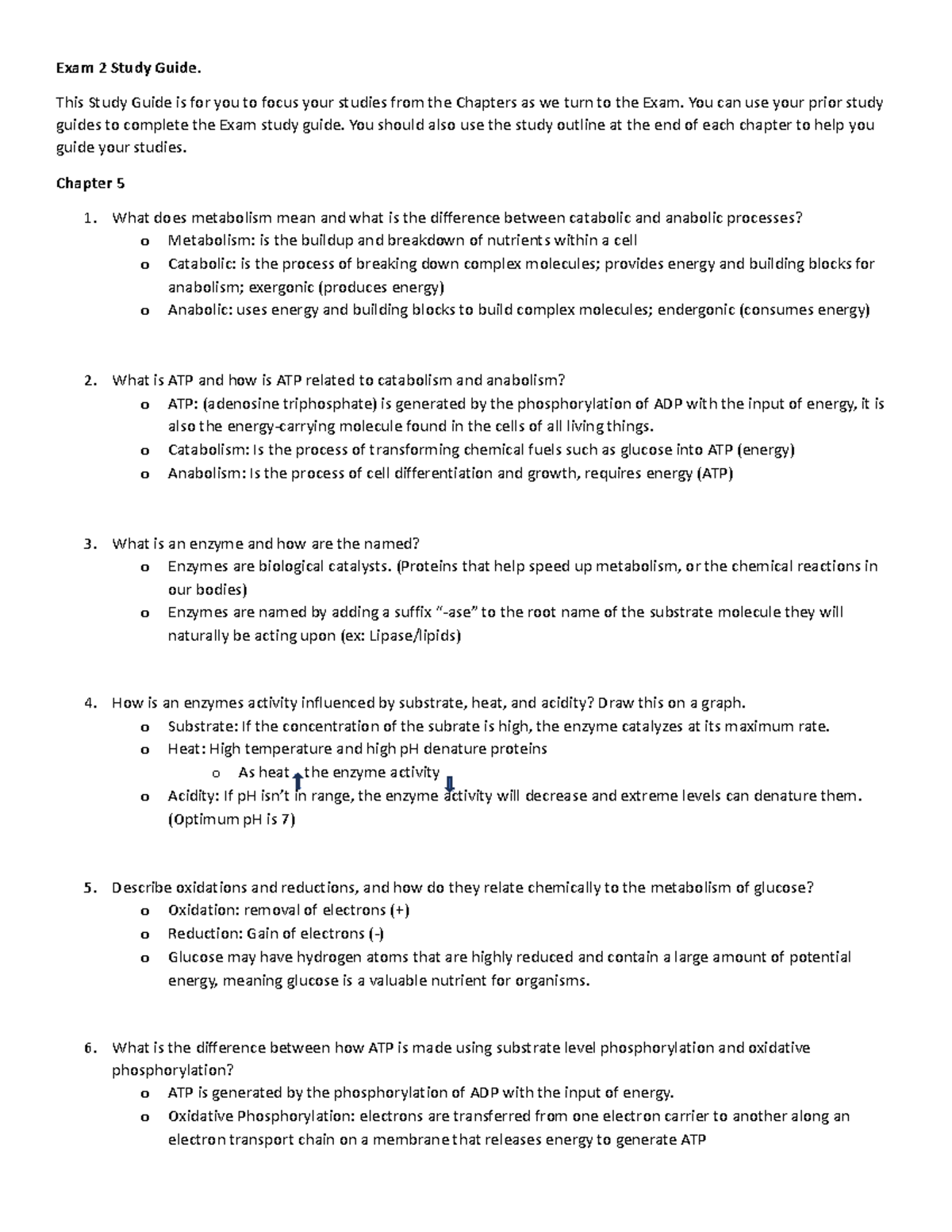 Microbiology Unit 2 Exam Study Guide: Metabolism & Enzymes Insights ...