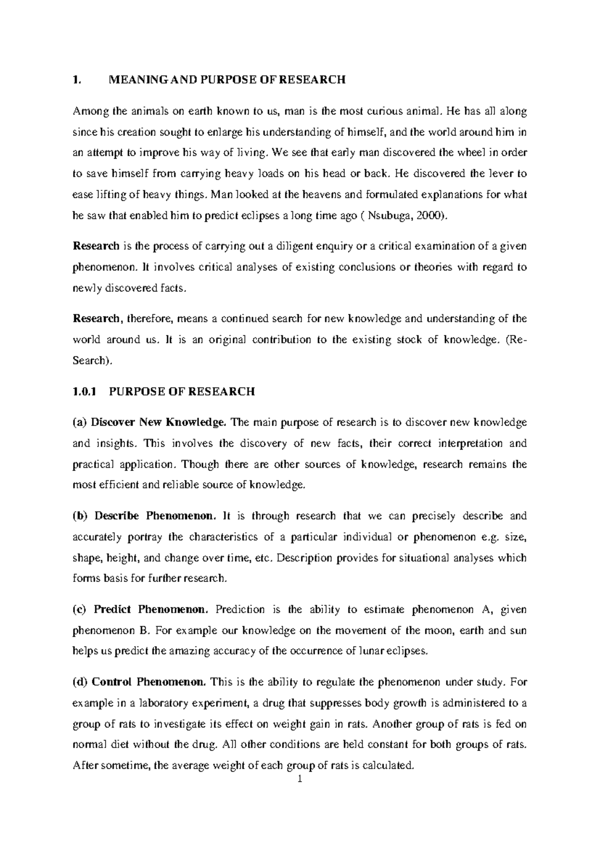 Meaning AND Purpose OF Research-converted - 1. MEANING AND PURPOSE OF ...