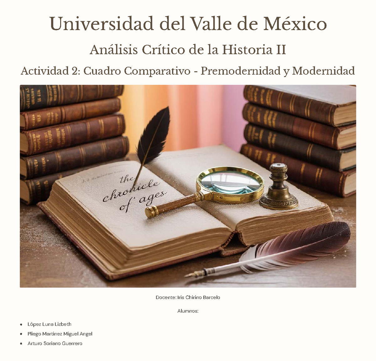 Actividad 2: Cuadro Comparativo de Premodernidad y Modernidad - Studocu