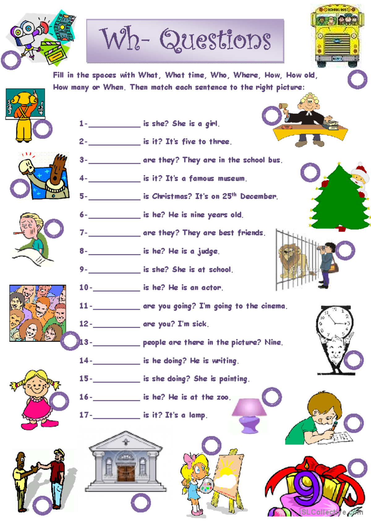 Wh-Questions Practice Exercise - Fill in the Blanks - Studocu