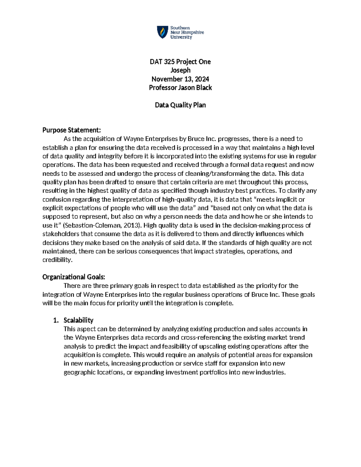 DAT 325 Project One - 130/130 - DAT 325 Project One Joseph November 13 ...